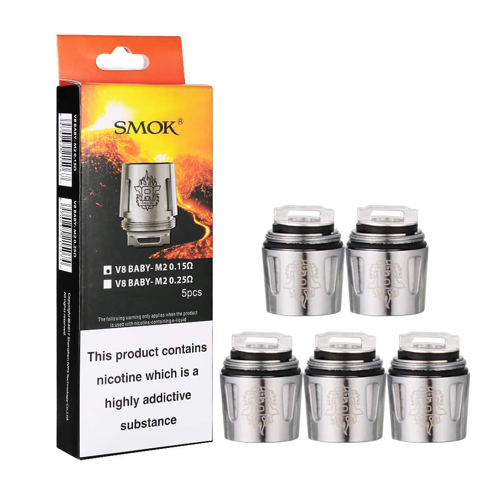 SMOK V8 Baby M2 Coils 0.15/0.25 ohm - 5 for £11.29 - Fast&Free Delivery