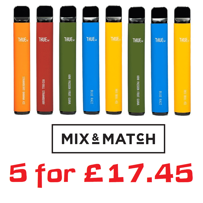 True Bar Multibuy Disposable Vape - 600 Puffs - 5 For £17.45