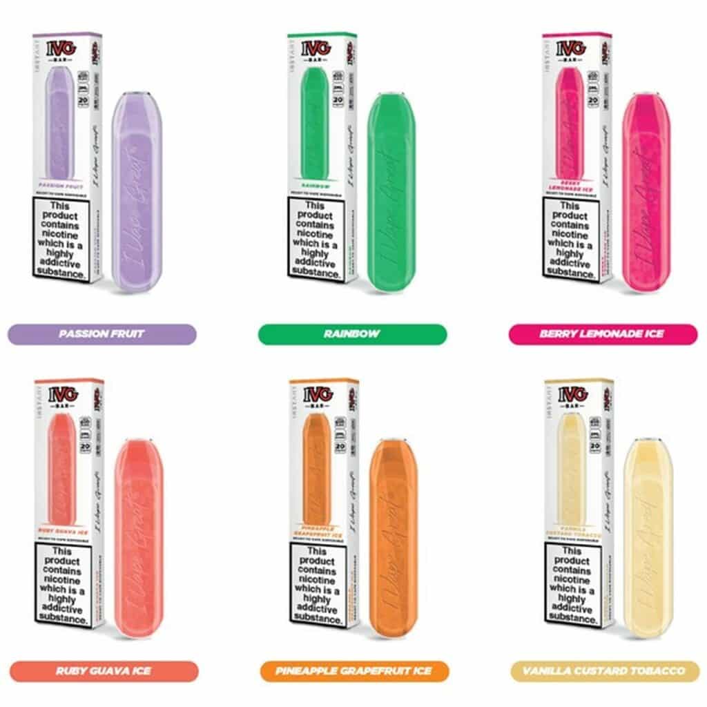 IVG Bar 600 Multipack Disposable Vape - 600 Puffs - 5 For £17.95